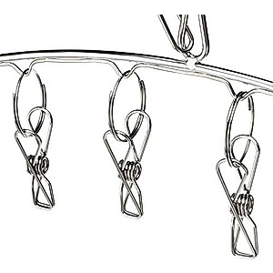 Magik Stainless Steel Laundry Drying Rack Clothes Socks Hanger w/ 10 Clips(3 Pack)
