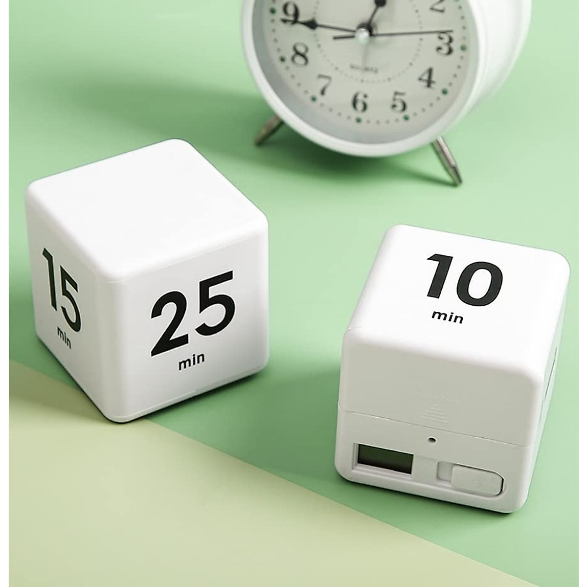 Feilifan Cube Timer, Kitchen Timer Kids Timer for ADHD Productivity Workout Flip Timer Classroom for StudyTime Countdown Management Settings 15 20 30 60 Minutes