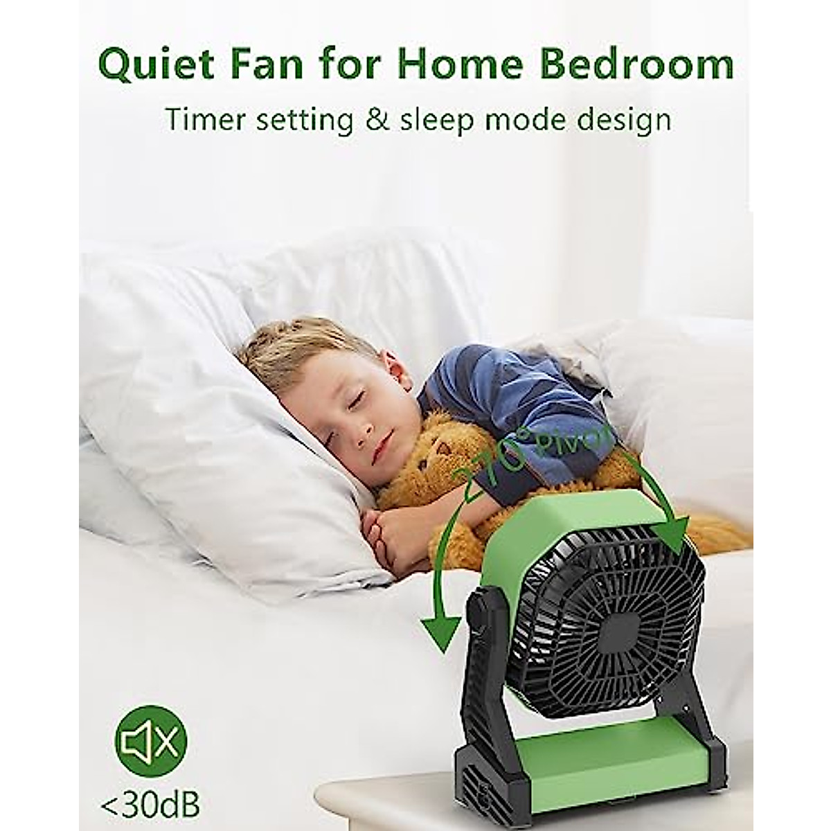 TDONE Camping Fan Portable Rechargeable Fan 20000mAh 8-Inch Battery Operated Fan with LED Lights & Hook, Personal Desk Fan for Home, Office, USB Battery Powered Fan for Tent, Camping, Fishing