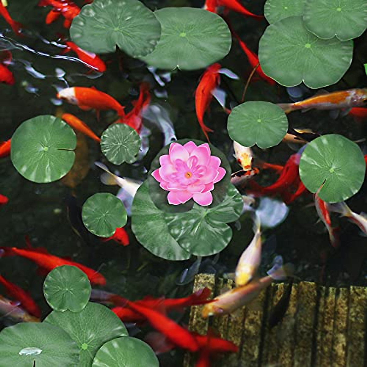 8 Pcs Aquarium Plants Live, 4 Size Artificial Floating Foam Lotus Leaves, Water Lily Pads Ornaments, Perfect for Patio Koi Fish Pond Pool Aquarium Home Garden Wedding Party Special Event Decoration
