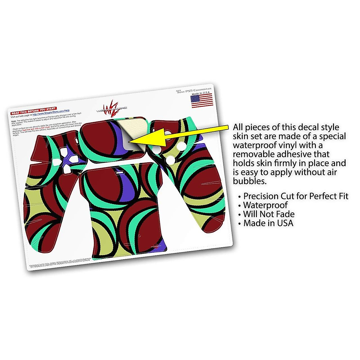 WraptorSkinz Skin Wrap compatible with Sony PS5 DualSense Controller Crazy Dots 04 (CONTROLLER NOT INCLUDED)