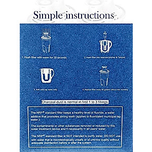 NRP 6-pack Water Jug Activated Charcoal Filter Replacement for BRITA Classic 35557, OB03, 107007 pitcher & dispenser | 40-gallons per filter