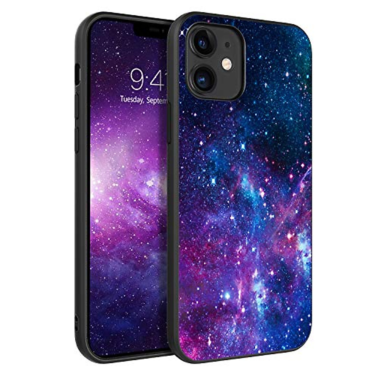 BENTOBEN Compatible with iPhone 12 Case and iPhone 12 Pro Case, Slim Fit Glow in The Dark Soft Flexible Bumper Protective Non-Slip Cases Cover for Apple iPhone 12/12 Pro 6.1" 5G (2020), Nebula/Galaxy