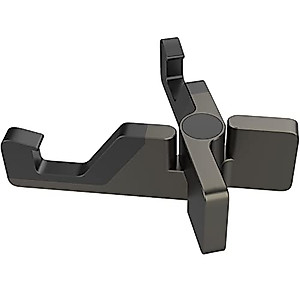 Laxarmer Cell Phone Stand, Portable Zinc Alloy iPhone Stand for Desk, Mini Size Foldable Phone Holder for Desk, Compatible with All iPhone Android Phones 4"-6.7" Desk Accessories (Black)