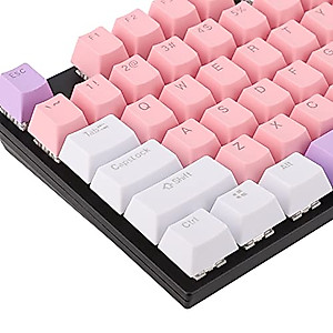 Acogedor Red Switch Mechanical Keyboard, 26 RGB Backlit 87 Keys Mechanical Gaming Keyboard Ergonomic Computer Keyboard with USB Interface (Pink)