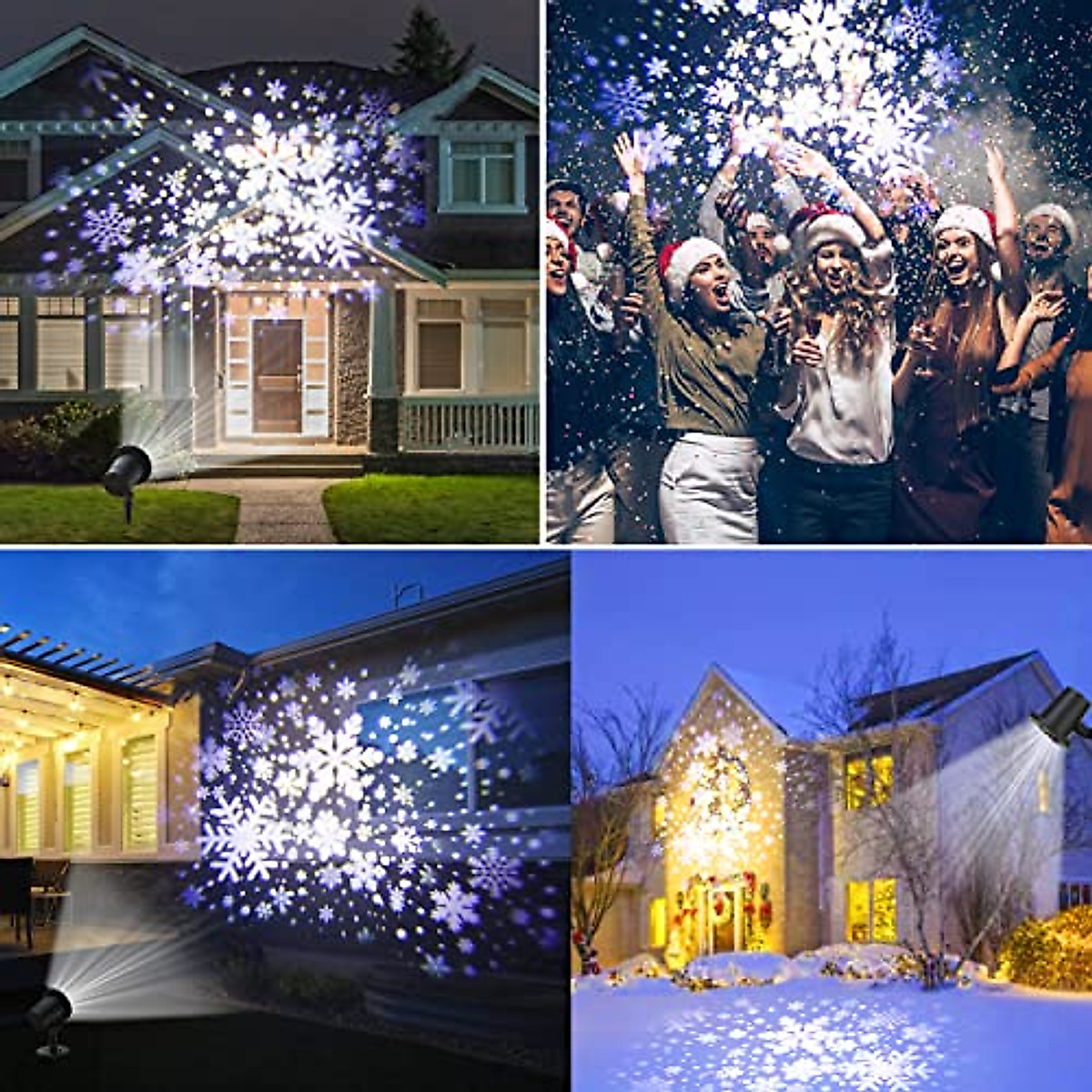 Christmas Projector Lights Outdoor - Waterproof Snowflake Projector Lights for Xmas Home Wedding Decorations