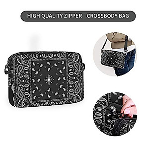 COFEIYISI Detachable Backpacks,Black Paisley Bandana Pattern,College Bookbag Crossbody Casual Shoulder Daypacks Travel Laptop for Women Men