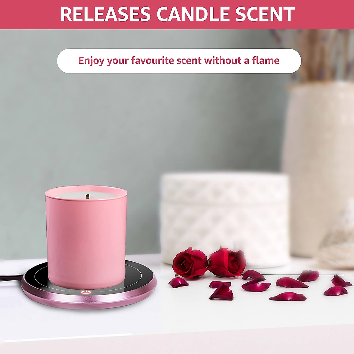 Nouvati Silver Mug Warmer & Cute Dog Coffee Mug with Lid Set for Coffee Lovers; Excellent Heating, Auto Shut-Off, 2 Temperatures; Coffee & Tea Gift Set, Tea Warmer, Coffee Warmer