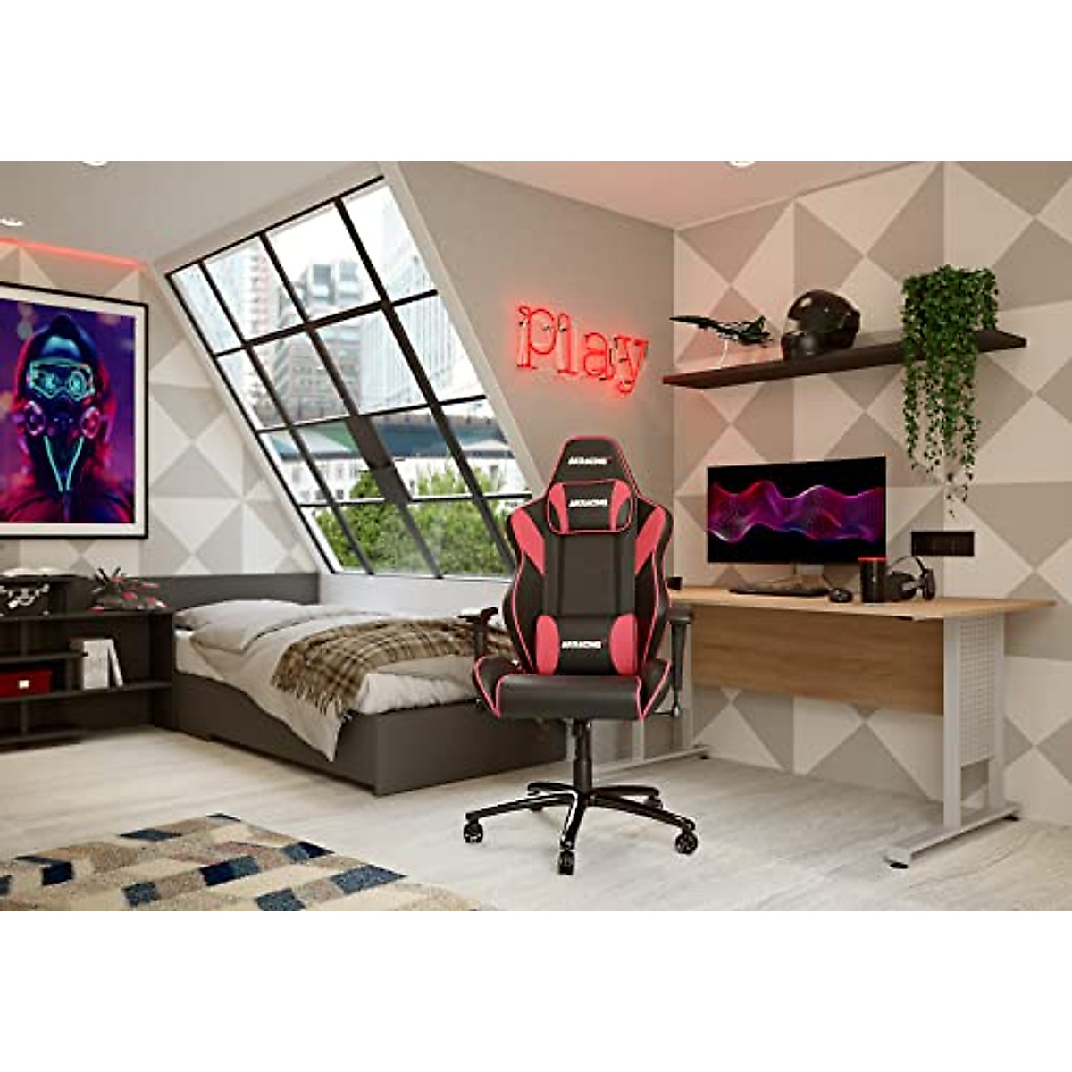 AKRacing Core Series LX Plus Gaming Chair - PU Leather with Steel Frame, Ergonomic, High Backrest, Recliner, Swivel, Tilt, Rocker & Seat Height Adjustment Mechanisms, 5/10 Warranty, Red