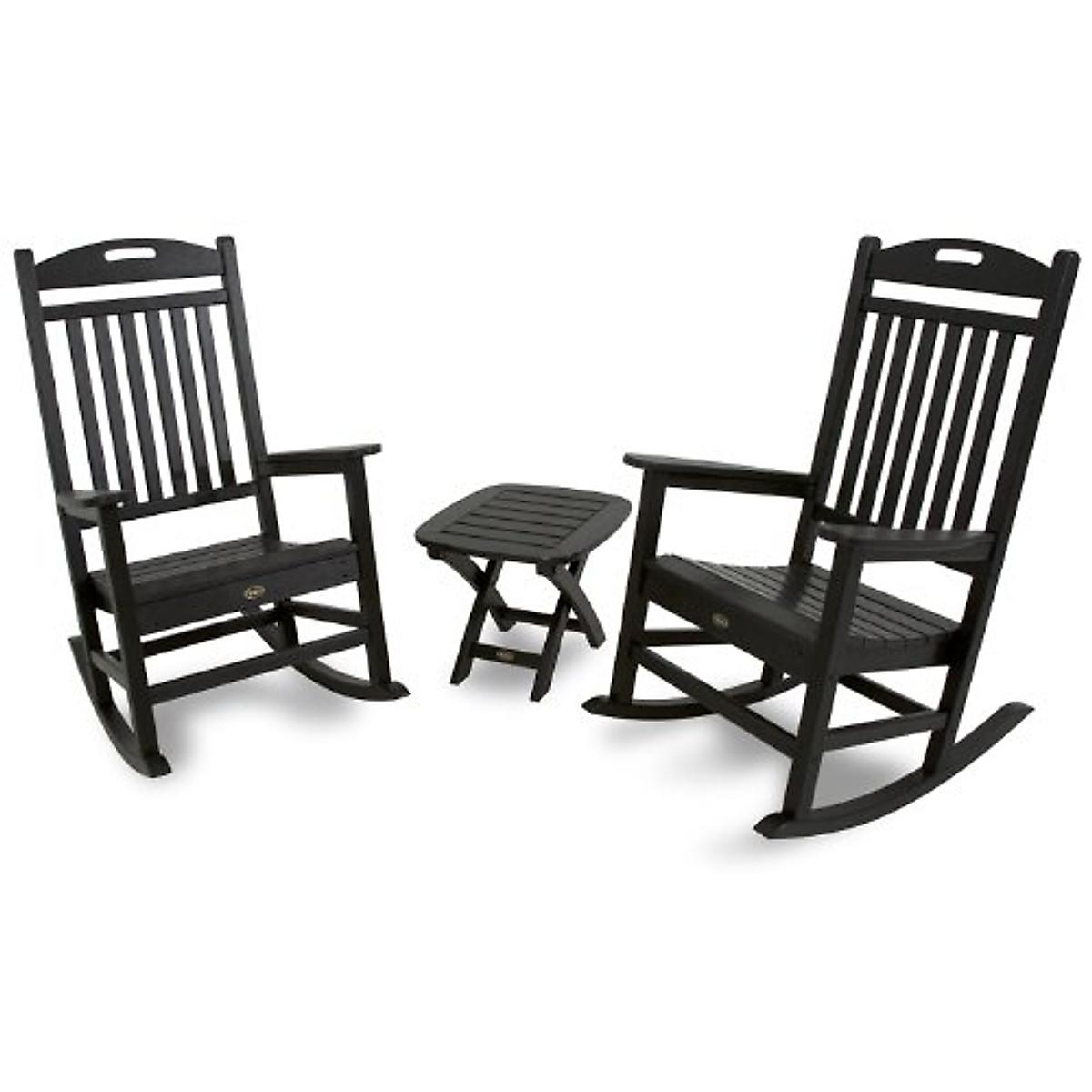 Trex Outdoor Furniture by Polywood TXR100CB Yacht Club Rocking Chair Rocker, Charcoal Black