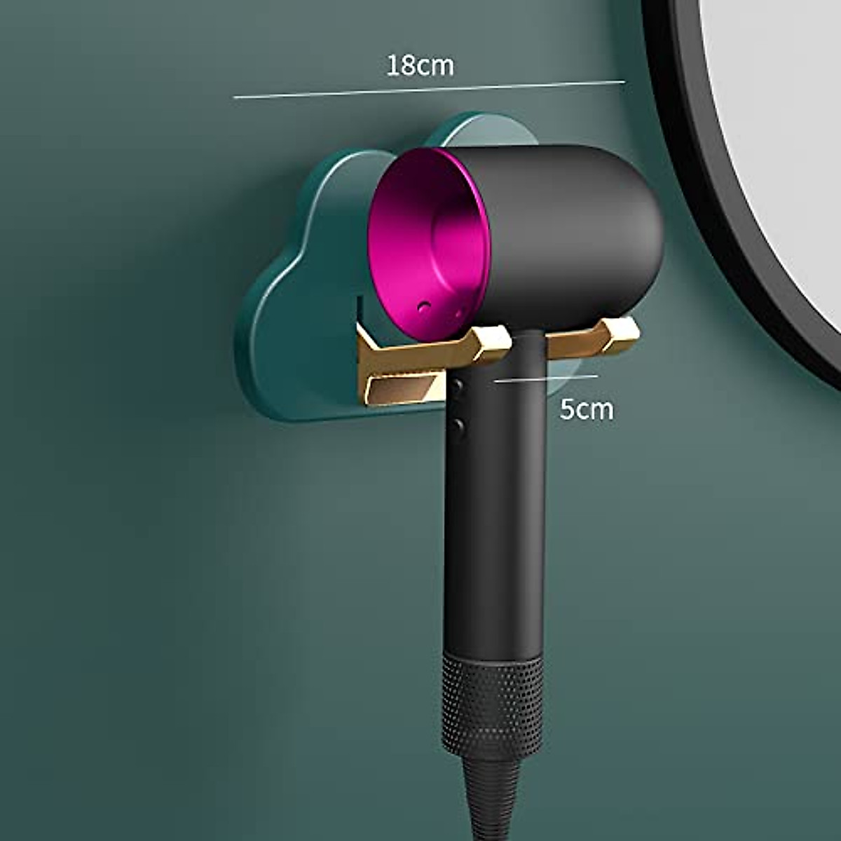 Hair Dryer Holder Wall Mounted Self Adhesive,Bathroom Hair Blow Dryer Rack, Hair Tool Organizer