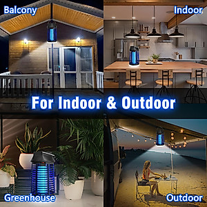 Bug Zapper Outdoor, Mosquito Zapper with LED Light, Fly Zapper Outdoor Indoor, Insect Zapper Electric Fly Traps, Plug in Mosquito Killer for Patio Yard (Manual Control)