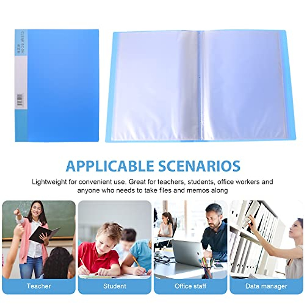 NUOBESTY Plastic Folders Filling Writing Size Home Holder Organizing File Accordion Materials Expanding Board Clip Folders Organizers Documents Files Folder Protectors Bag Cover Exam