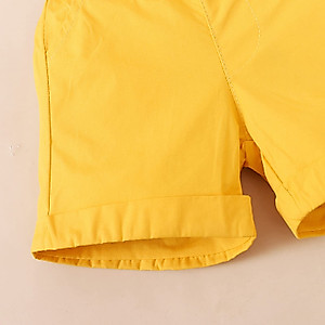 Noubeau Baby Boy Girl Brother Sister Matching Outfits Sunflower Print Short Sleeve Tops Romper+Suspender Overalls Shorts Clothes Set (Sunflower- Shirt, 12-18 Months)