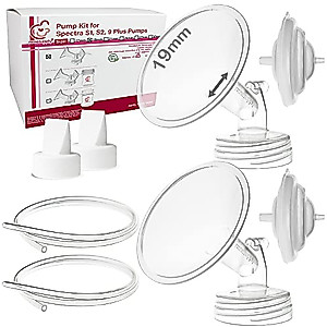 Nenesupply 19mm Flange Pump Parts Compatible w Spectra S2 S1 Breast Pumps Replacement Kit for Spectra Pump Parts S2 Parts S2 Accessories Inc Flange Duckbill Valve Backflow Protector