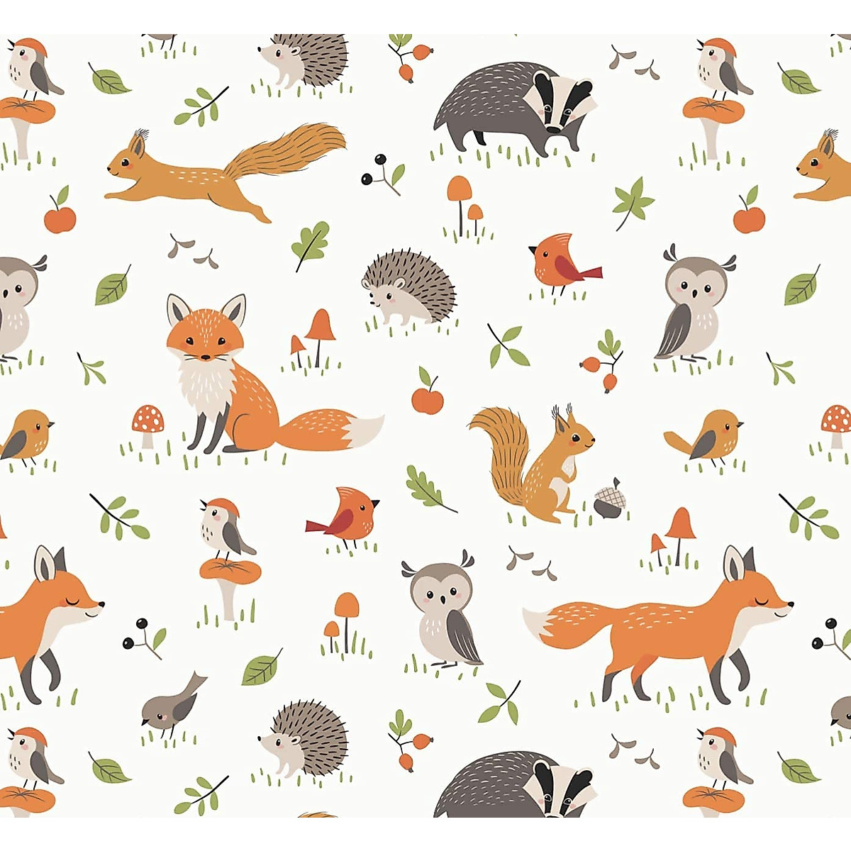 Stesha Party Forest Woodland Animal Wrapping Paper - Folded Flat 30 x 20 Inch (3 Sheets)