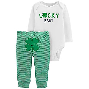 Carter's Unisex Baby 2-Piece St. Patrick's Day Bodysuit Pant Set (18 Months, Green First)