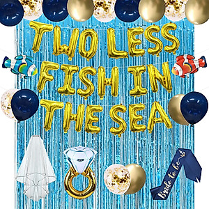 Two Less Fish In The Sea Nautical Bachelorette Party Decorations Favors Beach Wedding Banner Nautical Bridal Shower Decorations Bachelor Party Decorations Cruise Engagement Decorations Just Married