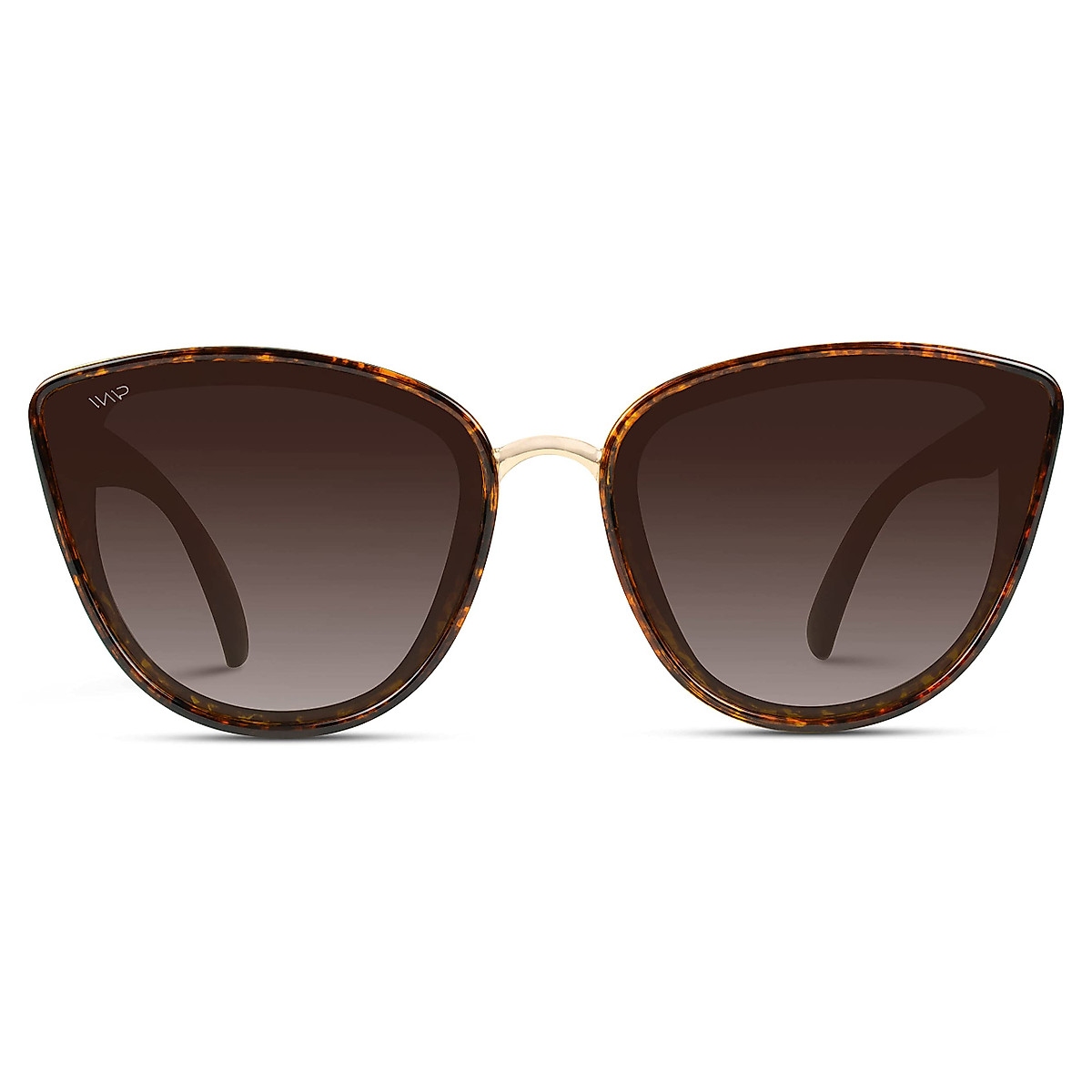 WearMe Pro - Women Full Lens Elegant Mirrored Lens Cat Eye Sunglasses (Tortoise/Brown Lens, 60)
