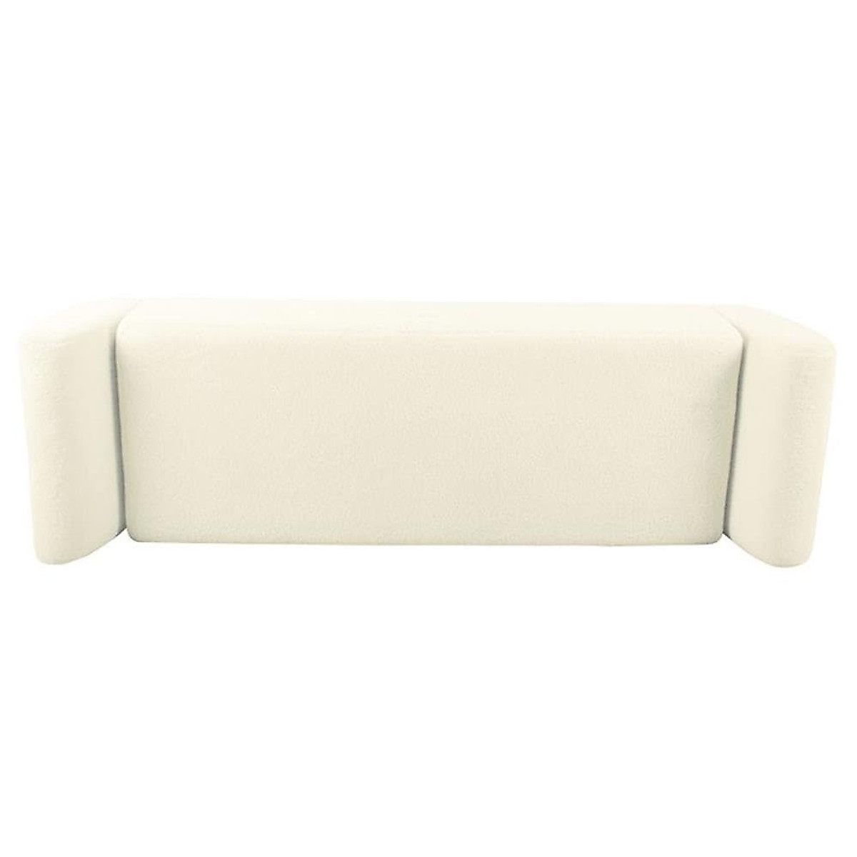 HomePop Modern Storage Bench with Wood Legs Home Décor|Bench with Storage for Living Room & Bedroom - Sherpa Cream