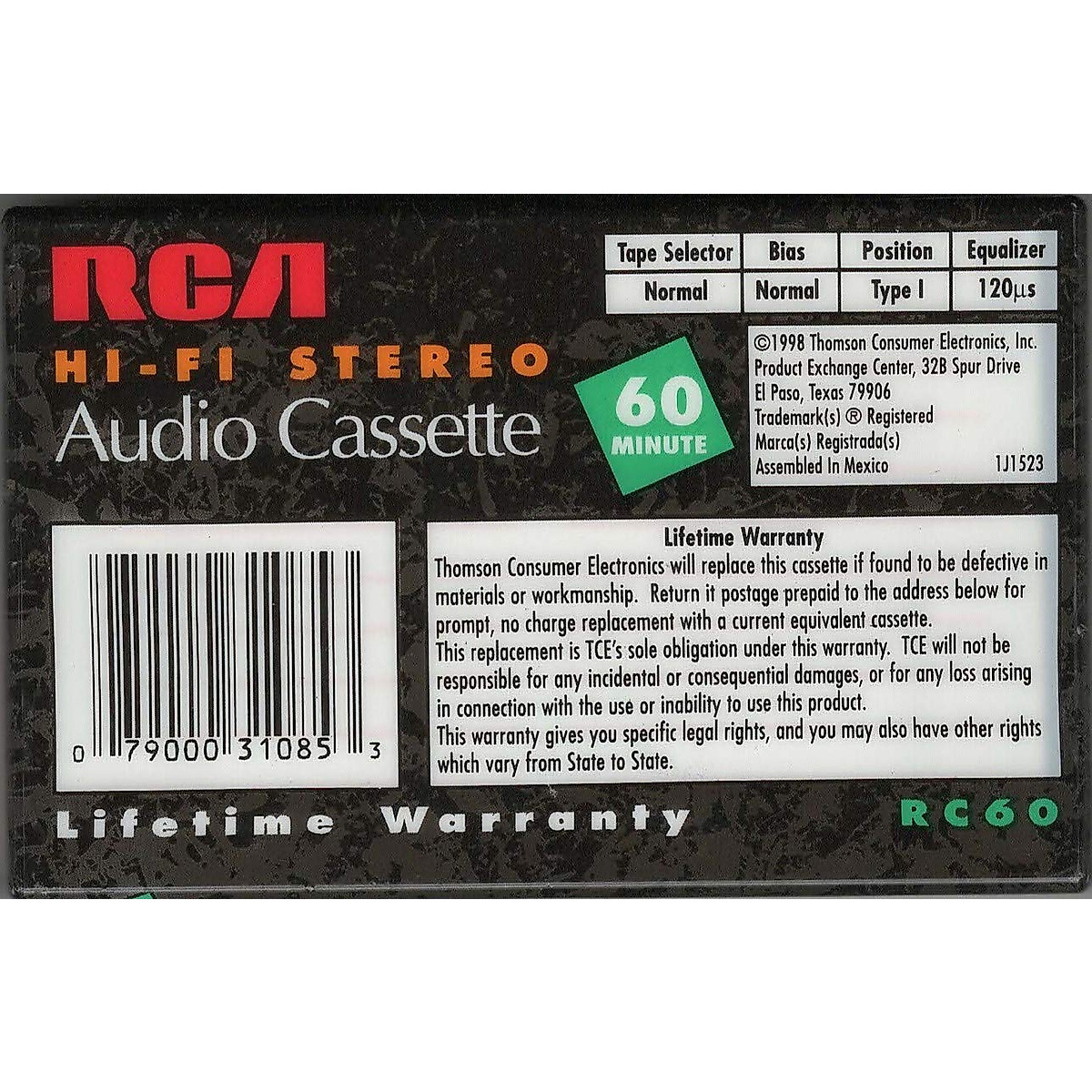 RCA HI-FI Audio Cassette 60 Minute