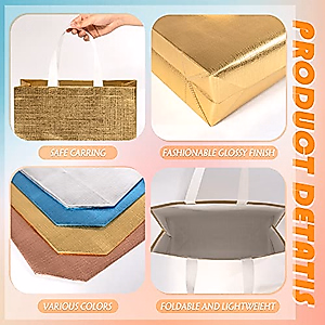 25Pcs Large Gift Bags for Present Birthday Party Wedding Reusable Gift Bag Gold Rose Gold Blue Silver Giant Gift Bags Cloth Non-woven Fabric Gift Bags Bulk for Christmas Present Wrapping Big Size 12.59 x 4.72 x 11 Inch