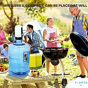 Electric Water Dispenser Pump - Food Grade Pump Pressurized for Easy Dispensing - Battery Powered Water Dispenser Compatible w/ 2-5 Gallon Water Bottles - Ideal for Home/Office/Camping Use