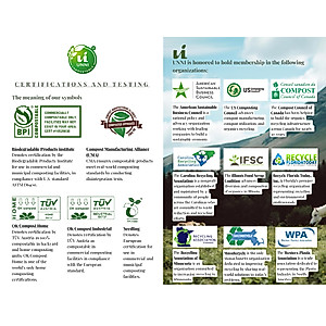 UNNI Compostable Drawstring Bags, 1.2 Gallon, 4.5 Liter, 80 Count, Heavy Duty 1 Mil, Samll Kitchen Food Scrap Waste Bags, ASTM D6400, US BPI, CMA and Europe OK Compost Certified, San Francisco