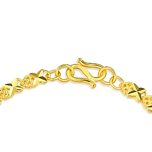 CHOW SANG SANG 999.9 24K Solid Gold Price-by-Weight 7.11g Gold Bracelet for Women 91555B | 6.6", (17 CM)
