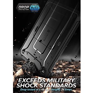 SUPCASE for Galaxy Tab A7 Case with Stand (Unicorn Beetle Pro), [Built-in Screen Protector] Full-Body Shockproof Anti-Scratch Heavy Duty Protective Tablet Case for Samsung Tab A7 10.4 Inch, Black