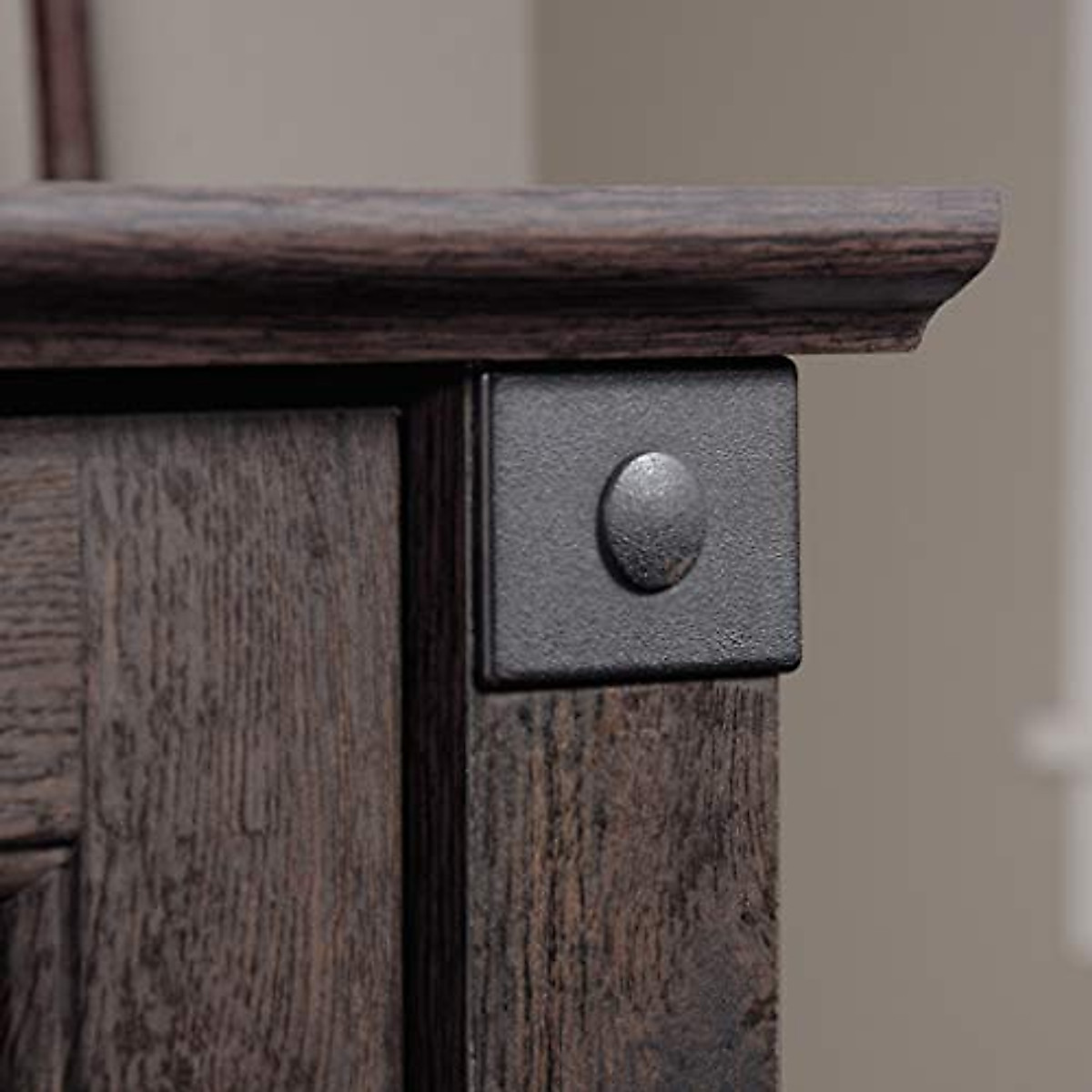 Sauder Carson Forge Computer Desk, Coffee Oak finish