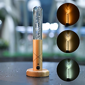 Rechargeable Starry Night Light, Wooden Motion Sensor Light Indoor, Warm White Dimmable Nightlight, Stick-On Magnet Wall Lights for Bedroom, Stair, Hallway, Kitchen