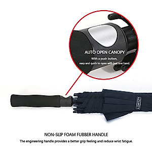 G4Free 68 Inch Automatic Open Golf Umbrella Double Canopy Extra Large Oversize Windproof Waterproof Stick Umbrellas(Navy Blue)