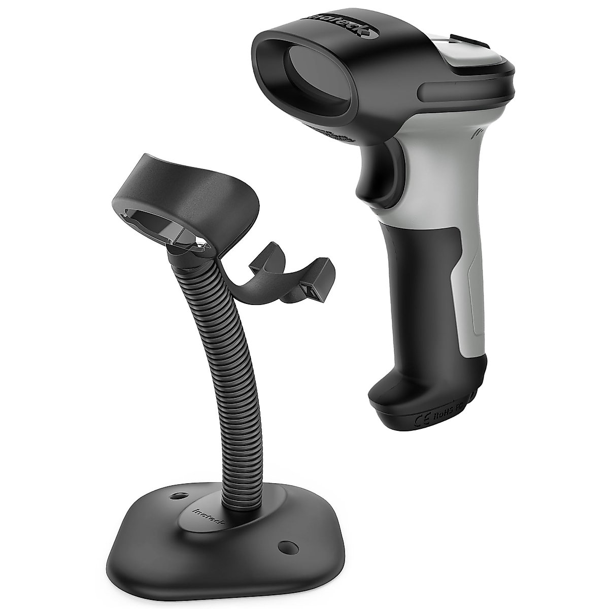 Inateck Barcode Scanner with Hands Free Adjustable Stand, Bundle Product, BCST-70 and BCST-S