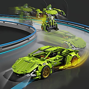 FEIDAMA Racing Cars Building Blocks Kit,2-in-1 Building Bricks Robot Building Toys, 721 PCS Sports Car Model Gifts for Kid Age 6+ and Adult