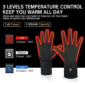 MOUNT TEC Light Weight Stretch Heating Glove Liners Heated Gloves for Men & Women Hand Warmer for Winter Sports Dog Walking Biking Riding Skiing Cycling Hunting Snowboarding (Black, M/L)