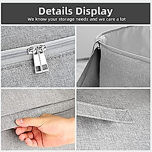 Eruna 2 Pack Extra Large Storage Bag 3 Layer Thick Oxford, Closet Organizer for Duvets, Down Jackets, Comforters, Blankets, Clothes, Pillows, Washable Breathable Odorless Moisture Resistant, Grey
