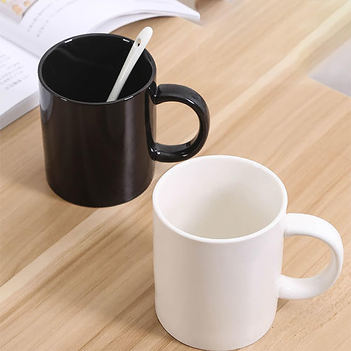 Middle Finger Coffee Mug Up Yours Mug Novelty Ceramic Middle Finger Coffee Cup Have a Nice Day Mug Funny 3D Finger Coffee mug for for Valentines Day Birthday Halloween Christmas and New Year(Black)