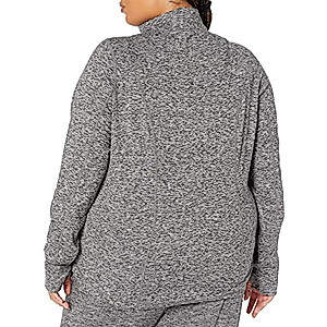 Amazon Essentials Women's Brushed Tech Stretch Full-Zip Jacket (Available in Plus Size), Dark Grey Space Dye, X-Large