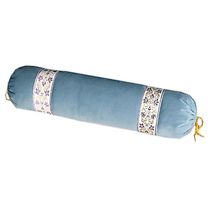 WeiWeiLee Creative Velvet Cylinder Bolster Pillow Soft Round Cervical Neck Roll Pillow Bed Long Bolster Pillows Knees Cushion (Blue, 60×16CM/23.6"×6.3")