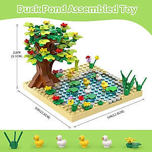 PIPART Farm Animal Duck Pond Building Set, MOC Accessories Bricks Animal Building Toy Set for Kids, Girls and Boys Age 6+ (246 Pieces)