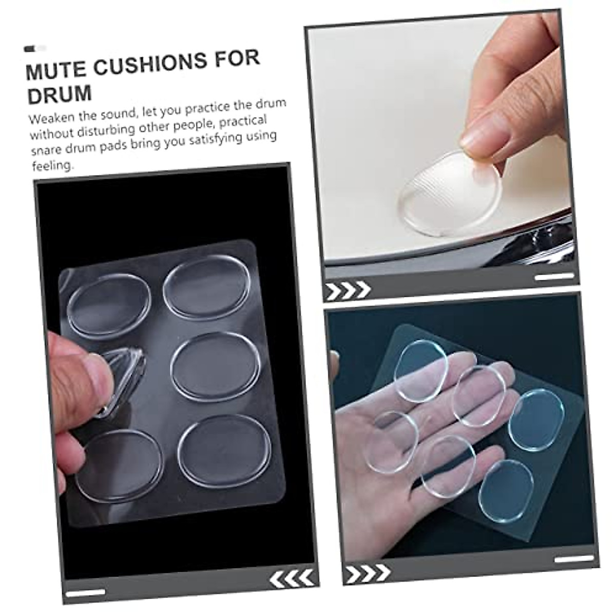Gel Drum Dampeners 4 Sheets Snare Drum Mute Pad Drum Kit Dumb Drum Pad Silica Gel Drum Mute Dampener