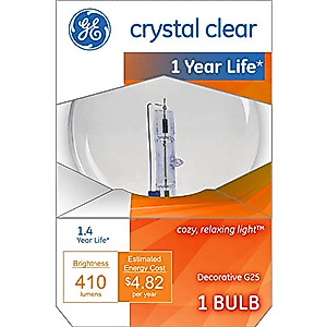 Decorative Globe Light Bulb, Clear, 3-In. Diam., 40-Watts