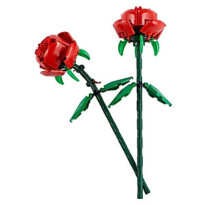 LEGO Roses Building Kit, Artificial Flowers for Home Décor, Unique Gift for Her or Him for Anniversaries, Botanical Collection Set for Build and Display, Gift to Build Together, 40460