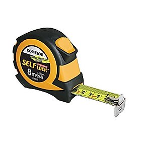Komelon PSE85E 8M/26ft. Self Lock Evolution Tape Measure, Yellow and Black