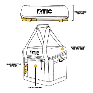 RTIC 28 Can Everyday Cooler, Soft Sided Portable Insulated Cooling for Lunch, Beach, Drink, Beverage, Travel, Camping, Picnic, for Men and Women, Olive