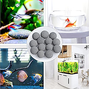 Lystaii 120pcs Tourmaline Balls for Betta Aquarium Tank Balls Mineral Calcium Mineral Balls for Freshwater Aquarium Tank Shrimp Crayfish Water Conditioner Aquatic Décor Tank Accessories