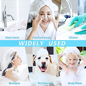 Foaming Soap Dispenser 15oz/450ml Clear Empty Foam Soap Dispenser, Square Refillable Plastic Foaming Hand Soap Dispenser Soap Pump for Liquid Soap, Shampoo, Body Wash(4 Pack)