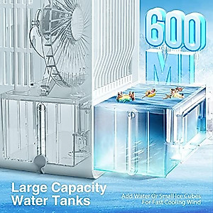 Portable Air Conditioners, 4-IN-1 Evaporative Personal Air Cooler Humidifier with 3 Speeds 7 Colors Light, 1-8H Timing Mini Personal Air Conditioner Fan, USB Quiet Air Cooler for Room Office Desk