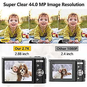 Digital Camera for Kids Boys and Girls - 2.7K 48MP Children's Camera with 32GB SD Card, Rechargeable Electronic Mini Camera for Students, Teens, Kids